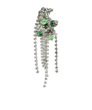 Dries Van Noten Embellished Dangle Pendant Earrings - Gray
