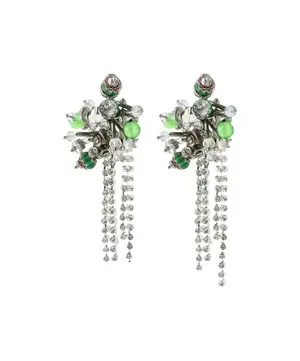 Dries Van Noten Dries Van Noten Embellished Dangle Earrings Gray