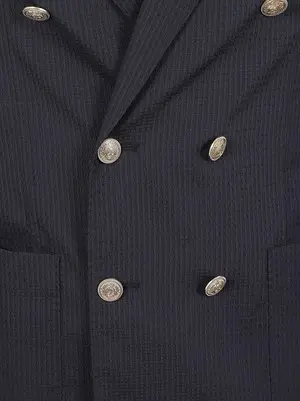 Eleventy Double-breasted Suit Jacket And Trousers Two-piece Set - Black