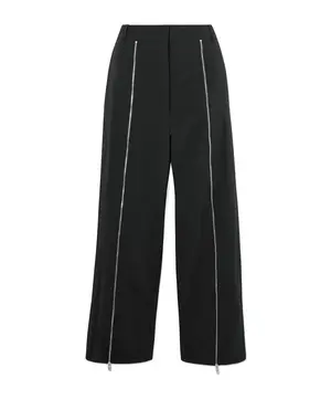 Tibi Zip-detailed Shell Straight-leg Pants