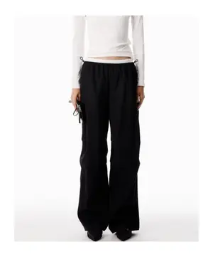 Alexander Wang Logo Elastic Waist Pants - Black