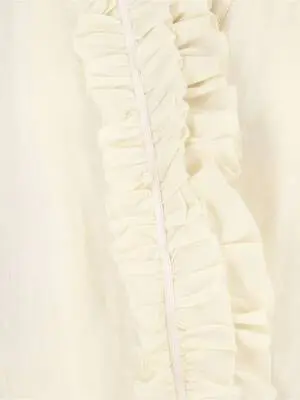 Dries Van Noten Long Sleeve Ruffle Shirt - Ivory