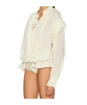 Dries Van Noten Long Sleeve Ruffle Shirt - Ivory
