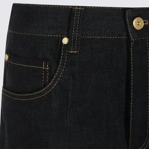 Brunello Cucinelli Denim Shorts With Monili Detail - Black