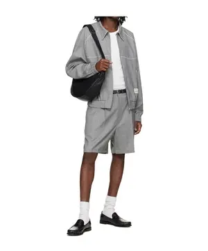 WOOYOUNGMI Pleated Belted Blend Twill Shorts