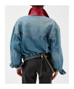 Versace Cropped Button-up Denim Jacket