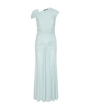 ROTATE BY BIRGER CHRISTENSEN Asymmetric Ruffled Maxi Dress - Light Blue