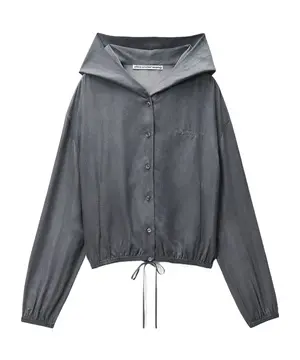 Alexander Wang Oversized Buttoned Jacket With Drawstring Hood