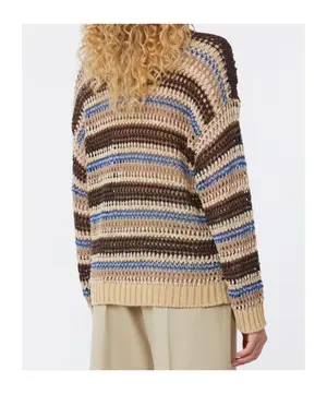 Max Mara Striped Mesh Jumper - Brown