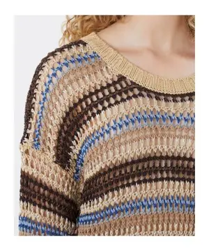 Max Mara Striped Mesh Jumper - Brown