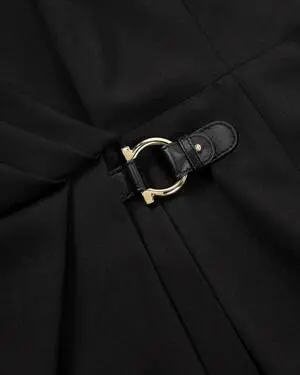 FERRAGAMO Sleeveless Midi Dress With Buckle Detail