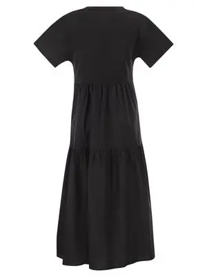 Max Mara Jersey Flounce Midi Dress - Black