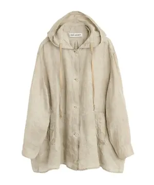 Our Legacy Hooded Curved-hem Shirt - Phantom Grey