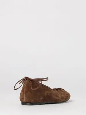 ALOHAS Lace-up Square-toe Flats - Brown
