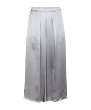 Eleventy Pleated Wide-leg Cropped Trousers