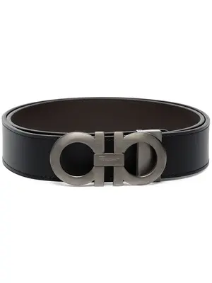 FERRAGAMO Gancini Reversible Belt - Black