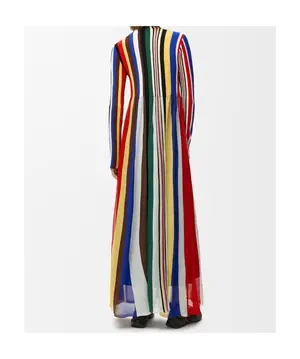 Loewe Striped Long Sleeve Maxi Dress - Red/multicolor