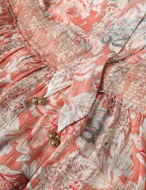 Zimmermann Off-shoulder Ruffled Maxi Dress With Graphic Print