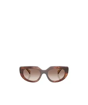 Prada Oval Frame Sunglasses - Brown