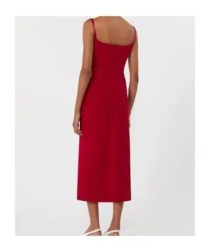 Max Mara Cowl Neck Spaghetti Strap Midi Dress