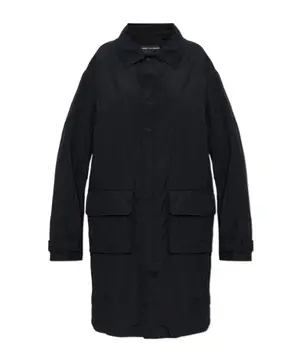 Y3 Long-sleeve Collared Coat With Flap Pockets