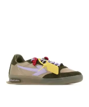 Off-White Round-toe Lace-up Sneakers With Logo Detailing