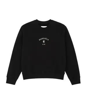 MAISON MARGIELA Logo Print Crewneck Sweatshirt - Black