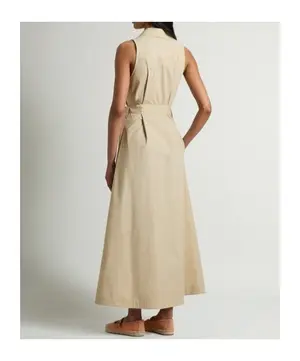 Woolrich Sleeveless Belted Shirt Dress - White Pepper