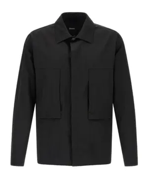 Herno Crinkled Dobby Shacket Jacket
