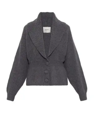 LISA YANG Shawl Collar Button Detailed Cardigan - Graphite