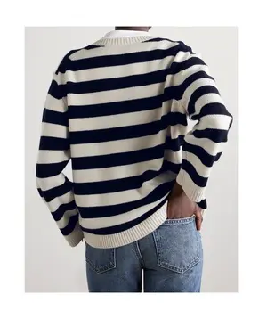 NILI LOTAN Trina Striped Crewneck Sweater