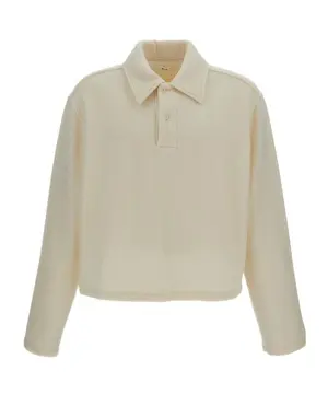 RIER Button Detailed Long-sleeved Polo Shirt - Nude