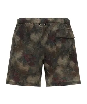 Herno Floral Print Swim Shorts - Mud