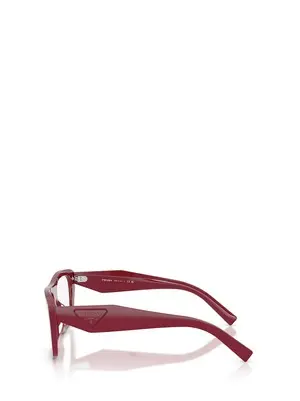 Prada Geometric Frame Eyeglasses - Red