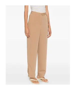 Herno Grosgrain-detail Slit-hem Trousers - Beige