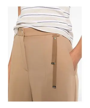 Herno Grosgrain-detail Slit-hem Trousers - Beige
