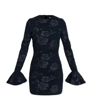 ROTATE BY BIRGER CHRISTENSEN Floral-motif Mini Dress - Black