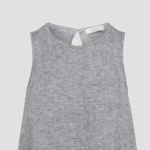 Peserico Asymmetrical Sleeveless Top - Blue