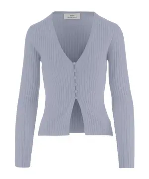 Arch4 Ribbed V-neck Cardigan Sweater