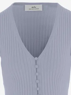 Arch4 Ribbed V-neck Cardigan Sweater