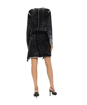 DIESEL® Knitted V-neck Dress With Wrap Skirt