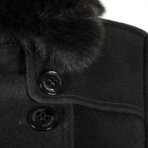 Burberry Double Breasted Overcoat With Fur Collar