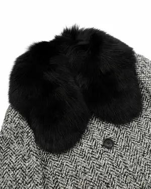 Max Mara Wool-blend Coat With Fur Collar