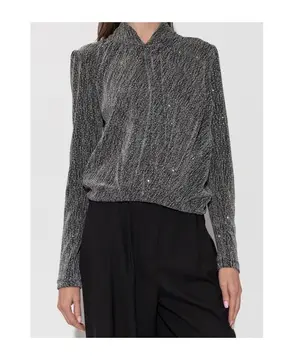 IRO PARIS Long Sleeve High Collar Top