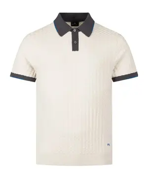 Paul Smith Logo Embroidered Knitted Polo Shirt