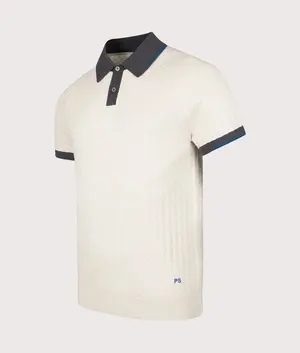 Paul Smith Logo Embroidered Knitted Polo Shirt