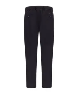 Herno Seersucker Trousers With Pleated Elasticized Waist - Black