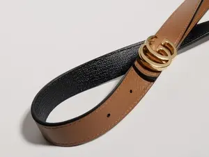Gucci Reversible Gg Marmont Thin Belt - Black