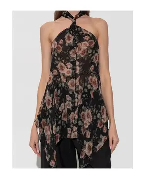 IRO PARIS Sleeveless Floral Print Halterneck Camisole