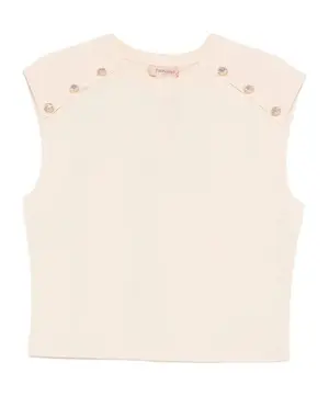TWINSET Round Neck Embellished Top